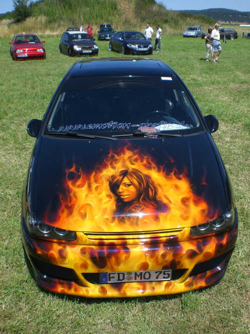 Car: VW Polo 6n - True Fire Airbrush Designs by emotion grafix